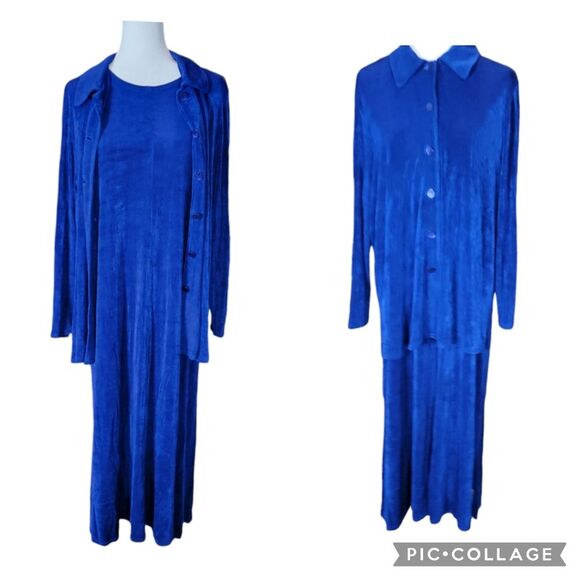 American Vintage | Jackets & Coats | 8s Colbalt Slinky Dress Jacket ...